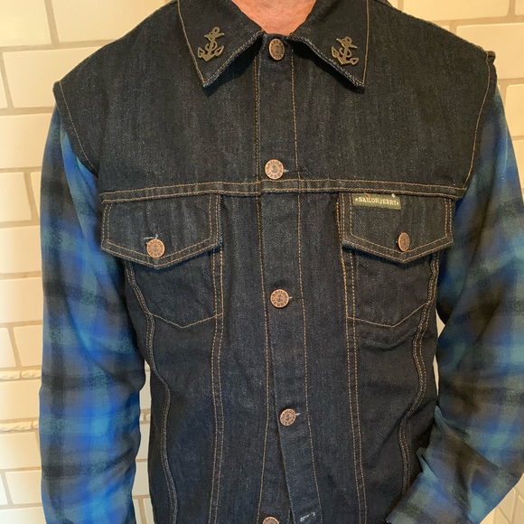 sailor jerry | Jackets & Coats | Rare Iggy Pop Autographed Denim Vest 6 ...